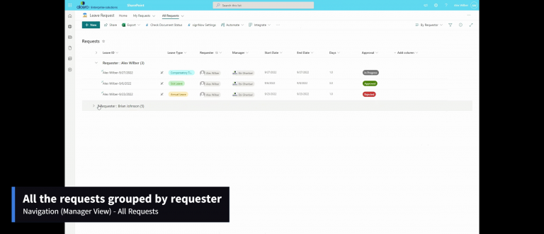 SharePoint Leave Request - Alcero