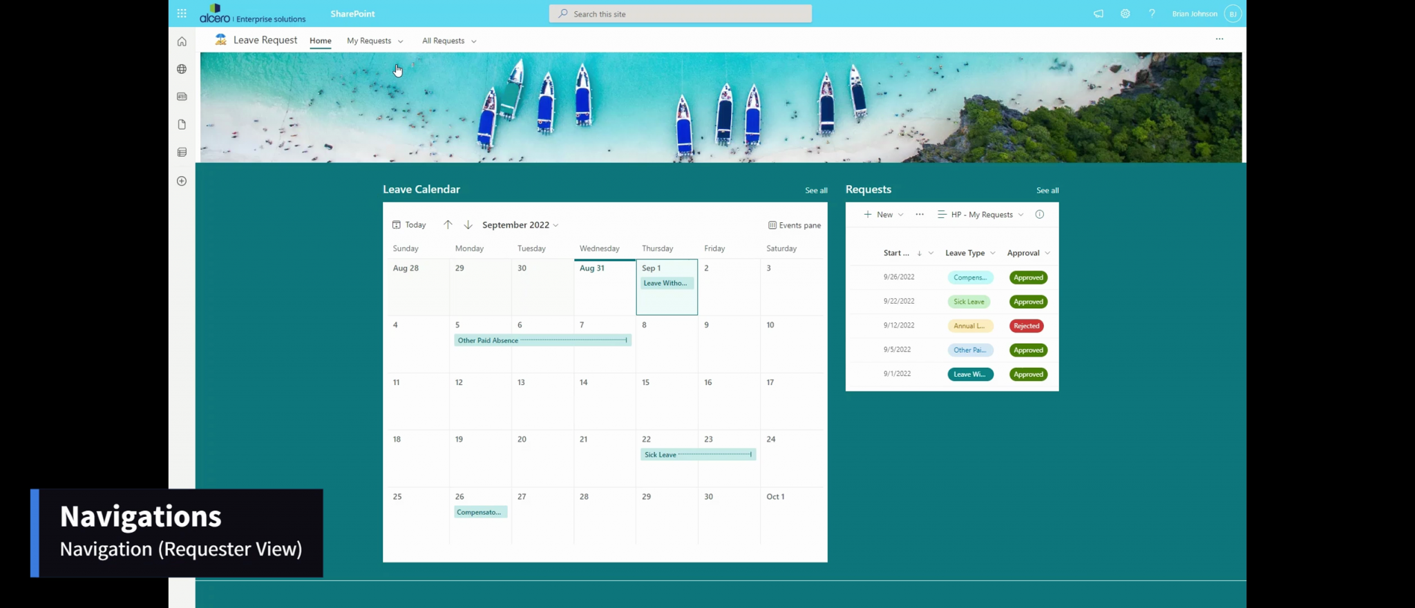 SharePoint Leave Request - Alcero